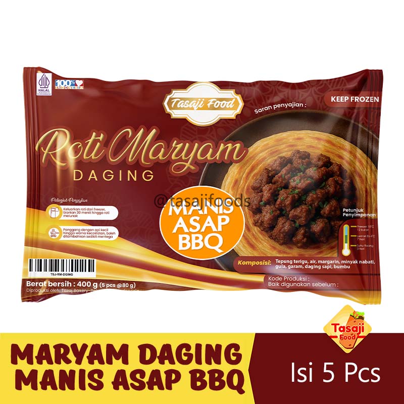 tasajifood | Jual Tasaji Roti Maryam Daging Manis Asap BBQ Isi 5 Pcs ...